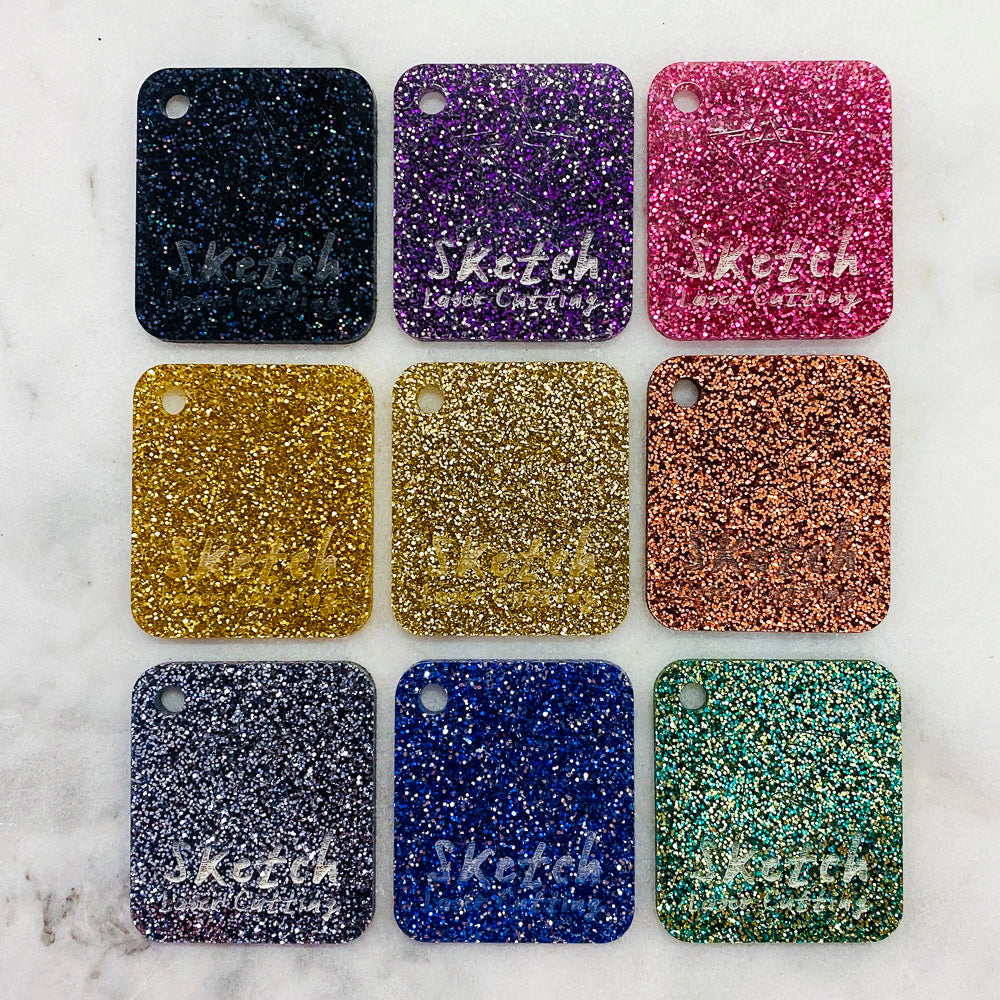 3mm Acrylic Glitter - Icy Turquoise Blue (CGF01) – Sketch Laser Cutting