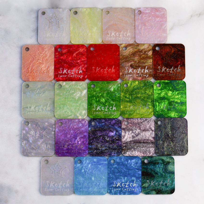 Material Sample Set - Shimmer Swirl Glittery Marble (x23 Swatches ...