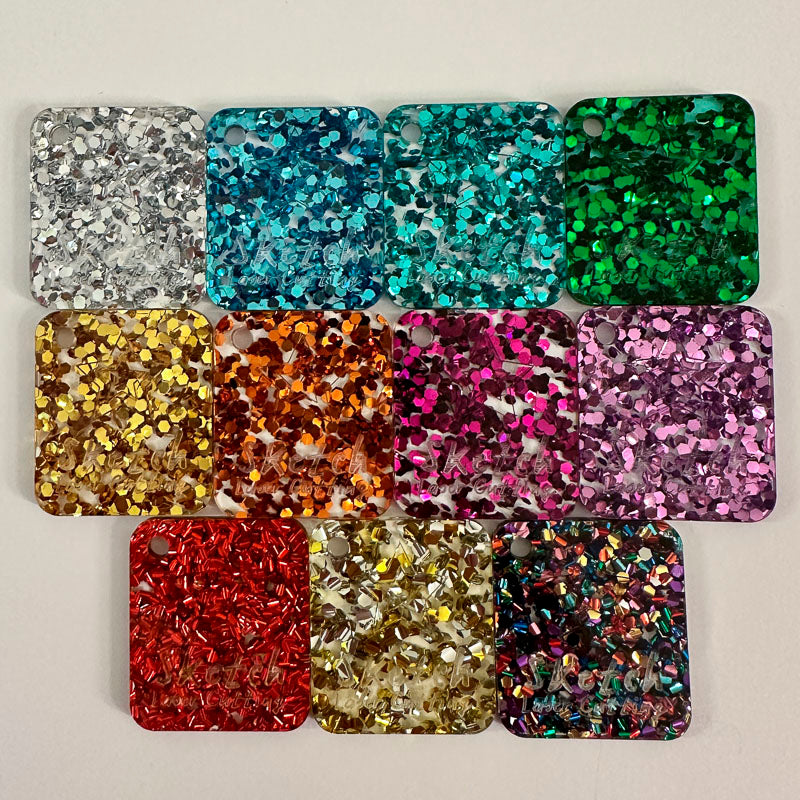 3mm Acrylic - Chunky Hex Fleck Glitter - Gold – Sketch Laser Cutting