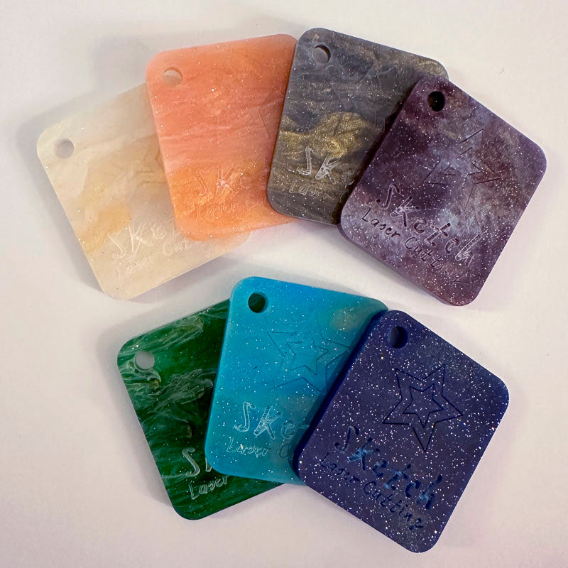 Material Sample Set - Golden Shimmer Marble (x7 Swatches) – Sketch ...