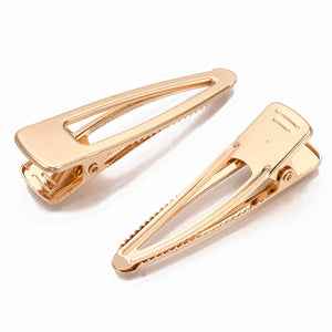 Triangle alligator hair clip gold plated (10pcs)