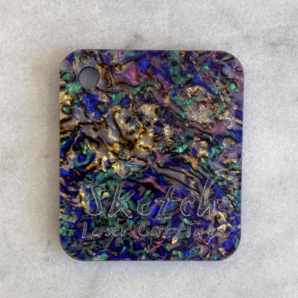 Celluloid Abalone Shell Acrylic 3mm - Deep Blue CAS12 *SECONDS* – Sketch Laser Cutting