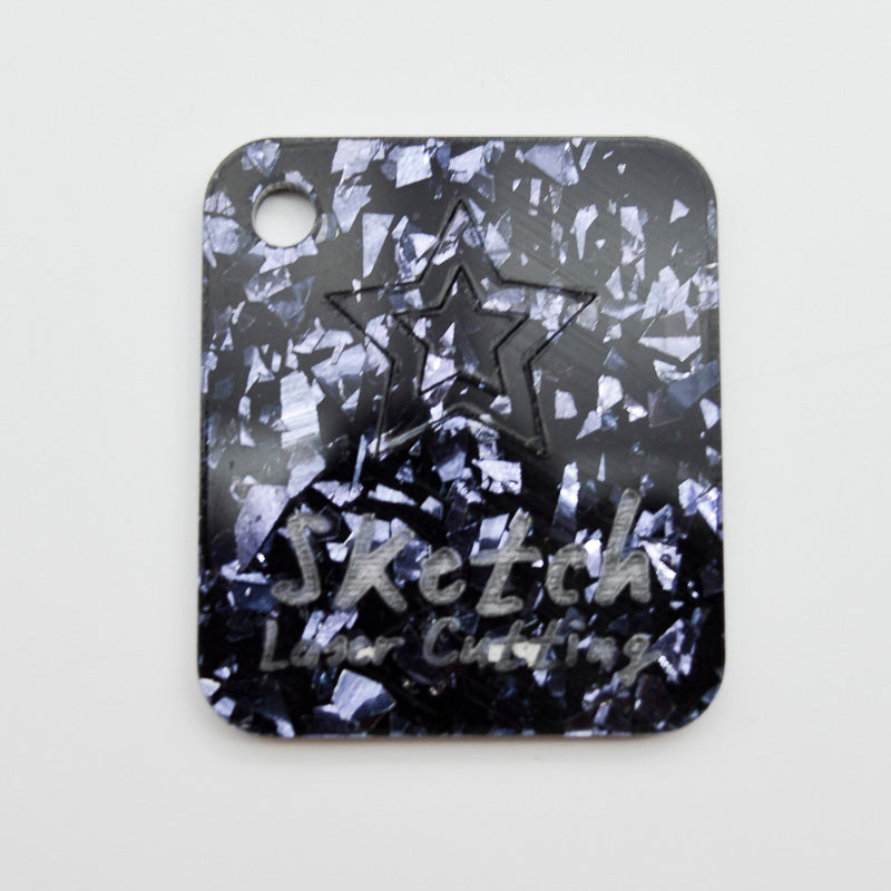 3mm Acrylic - Disco Chunky Shards Glitter - Graphite – Sketch Laser Cutting