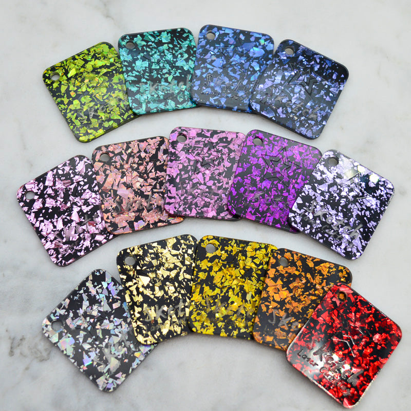 3mm Acrylic - Disco Chunky Shards Glitter - Graphite – Sketch Laser Cutting