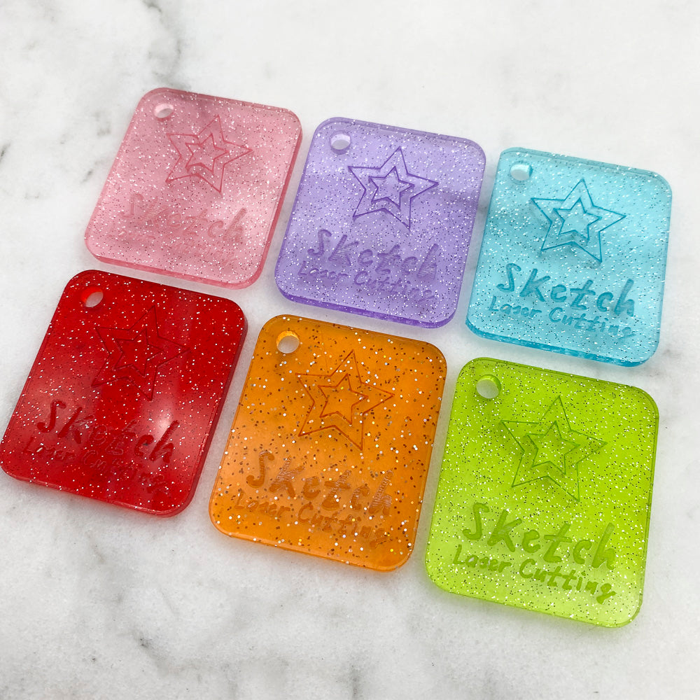 Material Sample Set - Clear Coloured Glitter (x6 Swatches) – Sketch ...