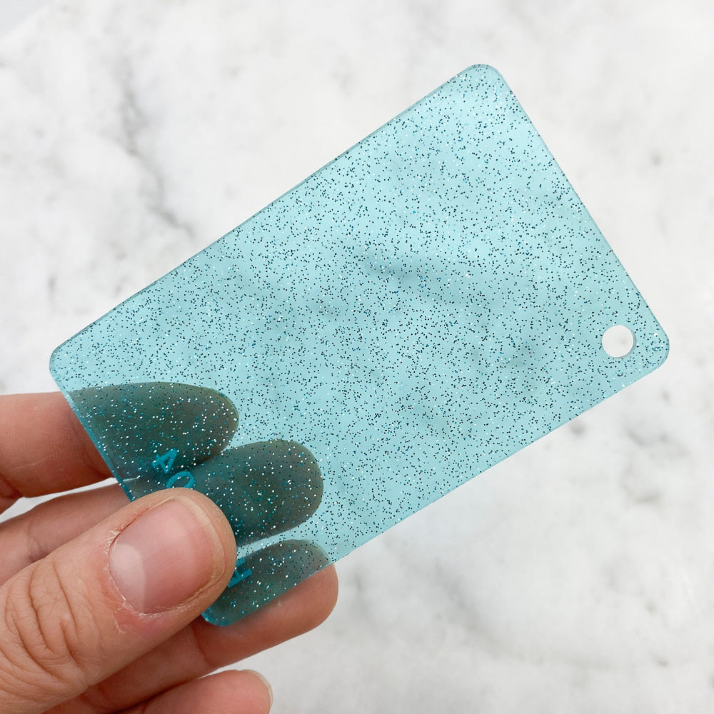 3mm Acrylic - Clear Colour Glitter - Blue – Sketch Laser Cutting