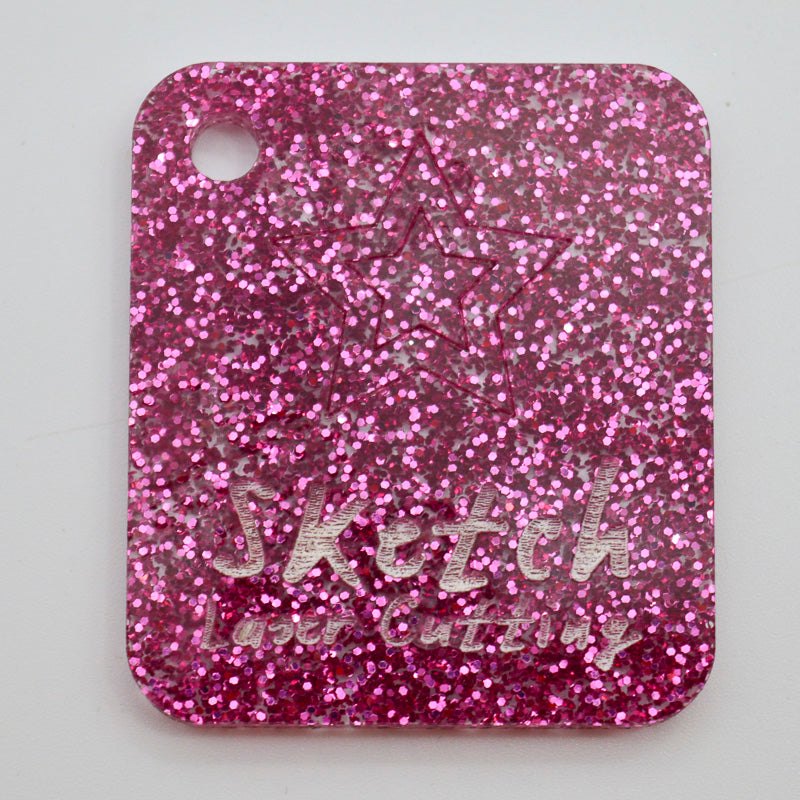 3mm Acrylic Glitter - Hot Pink – Sketch Laser Cutting