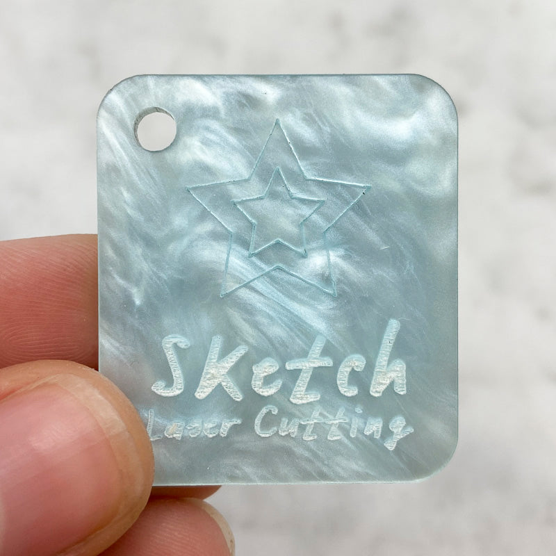3mm Acrylic - Pearl Marble - Ice Blue (SW07) – Sketch Laser Cutting