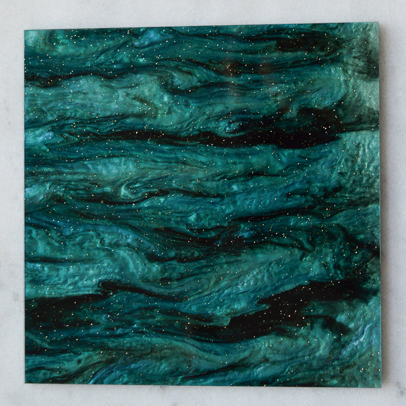 3mm Acrylic - Shimmer Swirl Glittery Marble - Teal – Sketch Laser Cutting