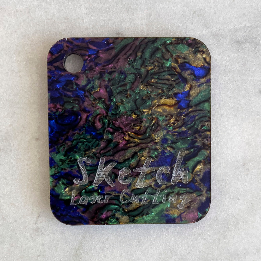 Celluloid Abalone Shell Acrylic 3mm - Navy-Gold CAS14 *SECONDS ...