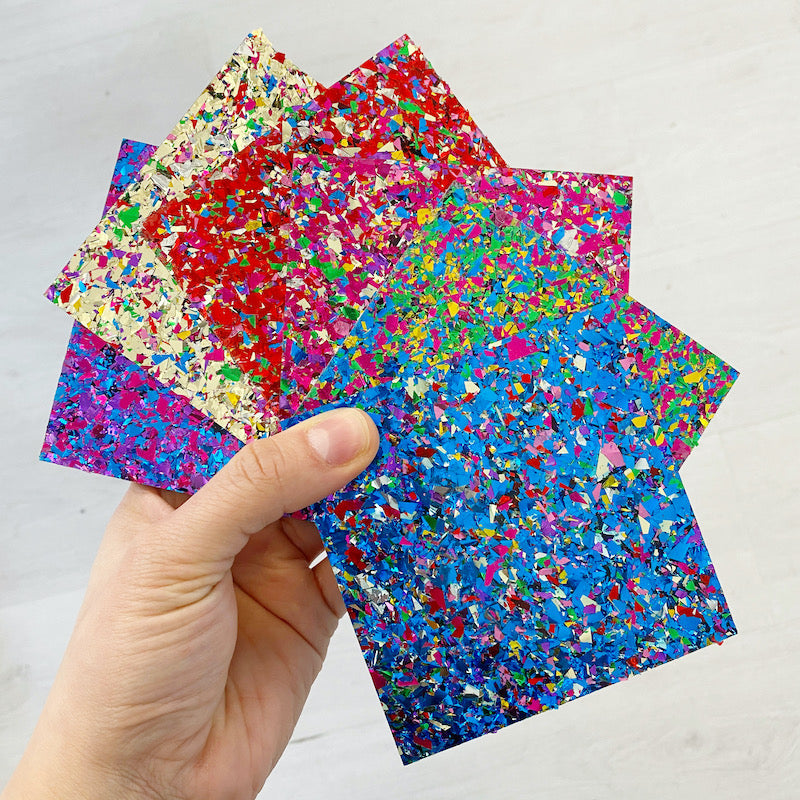 Material Sample Set - 4mm Festival Confetti Glitter (x8 Swatches ...