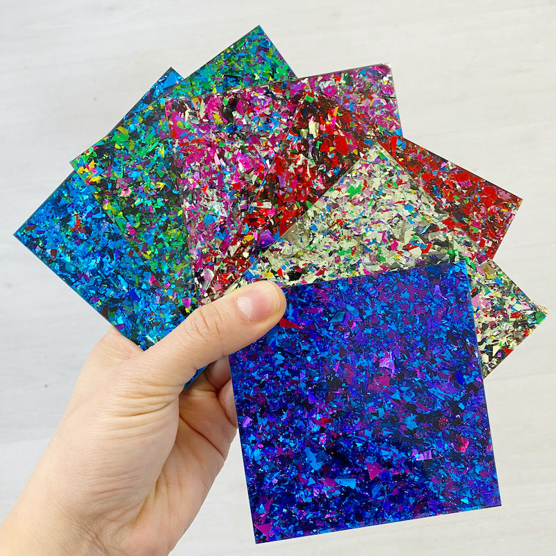 Material Sample Set - 4mm Festival Confetti Glitter (x8 Swatches ...
