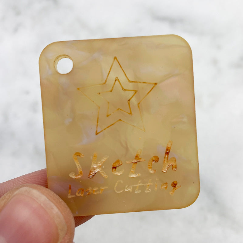 3mm Acrylic - Iridescent Mineral Crystal Shell Marble - Golden – Sketch ...