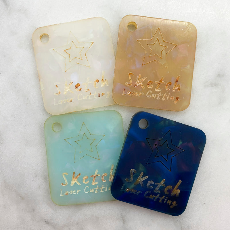 Material Sample Set - Iridescent Mineral Crystal Shell Marbles (x4 Swa ...